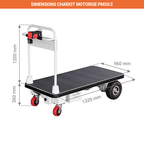 Chariot de manutention motorisé pour le transport de charges lourdes