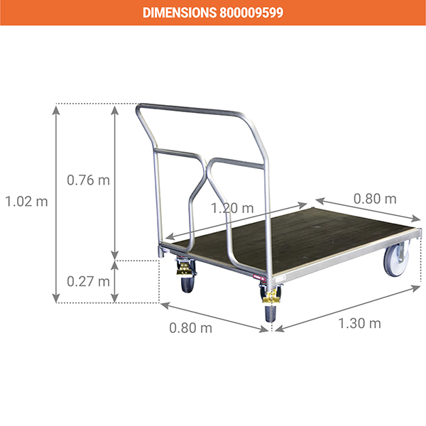 Chariot modulable à tube 1 côté - charge max 500kg