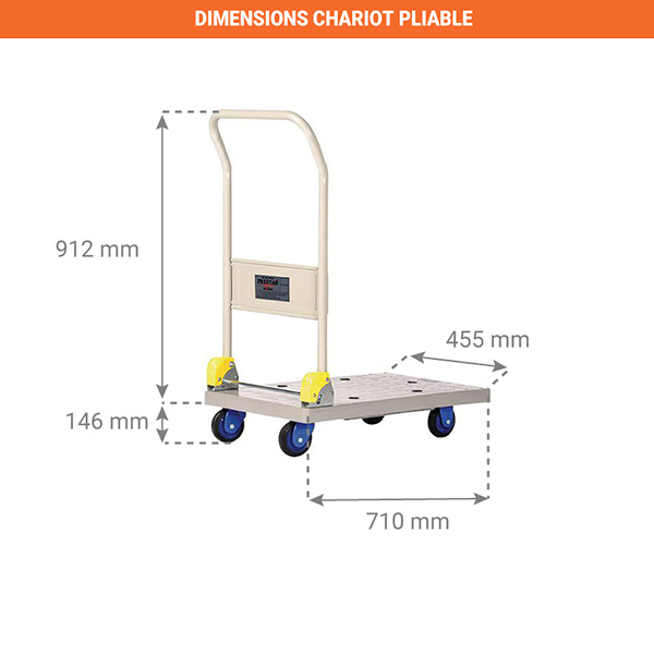 Chariot à dossier rabattable polypropylène