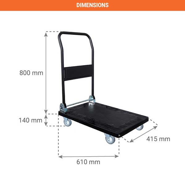 Chariot à plateau polypropylène - charge max 250 et 300 kg