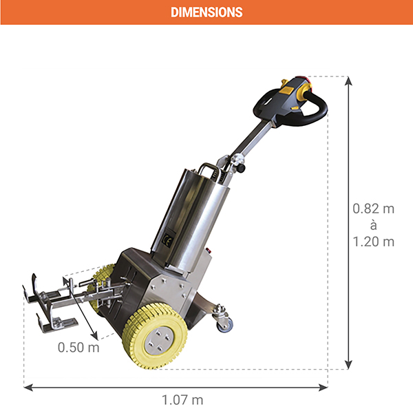 Tracteur tireur/pousseur électrique en inox
