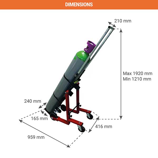 Diable porte-bouteilles de chlore, gaz, azote..