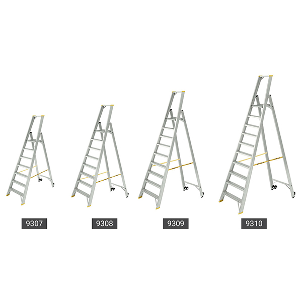 Echelle roulante en aluminium pour interventions rapides.