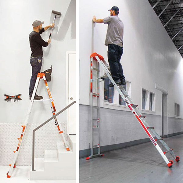 Echelle télescopique - Escabeau pliant avec base extra large pour plus ...