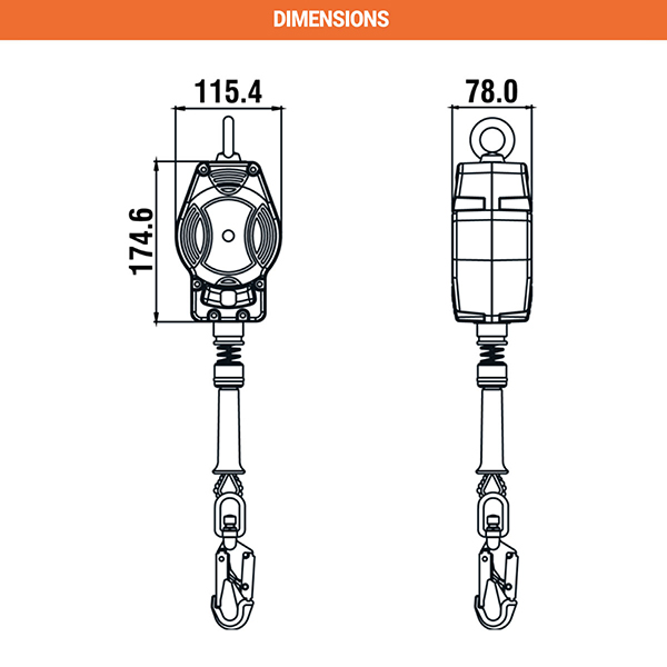 Antichute à rappel automatique - 3,5 m