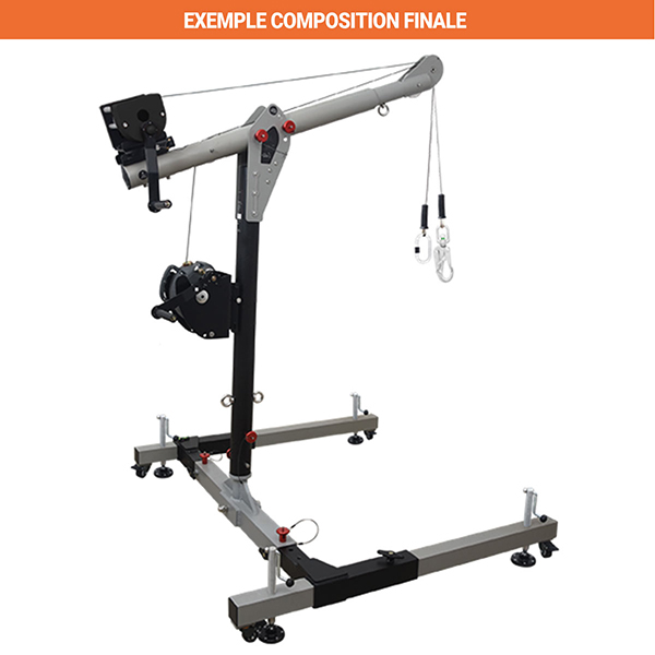 Potence mobile à base en H pour accès en espaces confinés