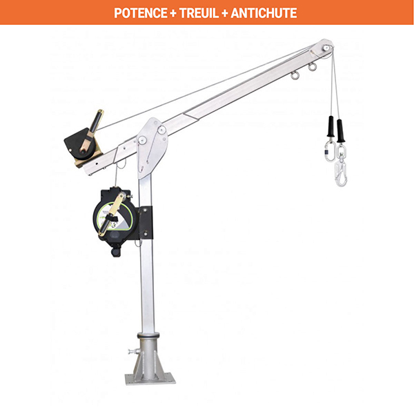 Potence pour accès en espaces confinés, travaux en façade