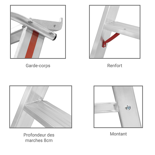 Achat d'escabeau industriel à grande plate-forme