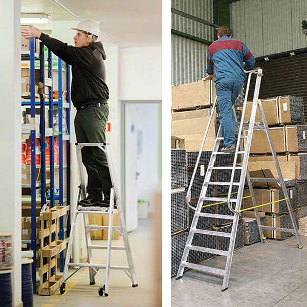 Escabeau industriel aluminium grande plate-forme