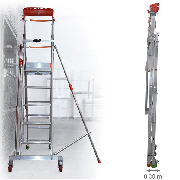 Escabeau industriel roulant léger pour une utilisation facile