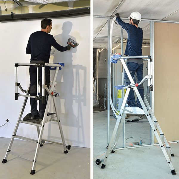 Escabeau PIRL autostable avec garde-corps articulé