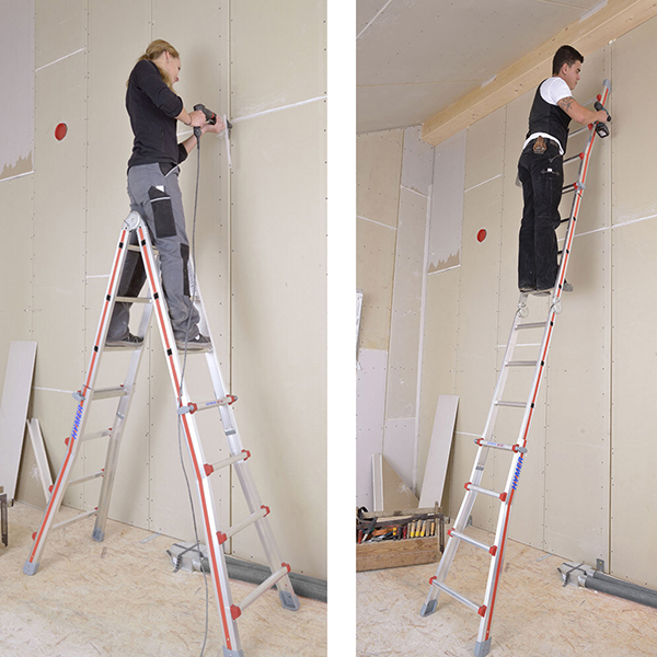 Escabeau double alu 4 plans pour usage multiple: escabeau simple ...