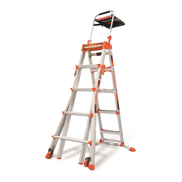 Escabeau double télescopique réglable en 4 positions