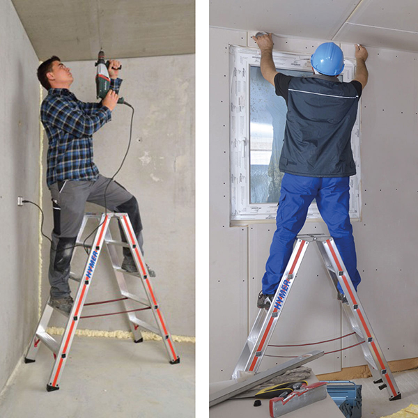 Vente d'escabeau double aluminium à marches de 8cm