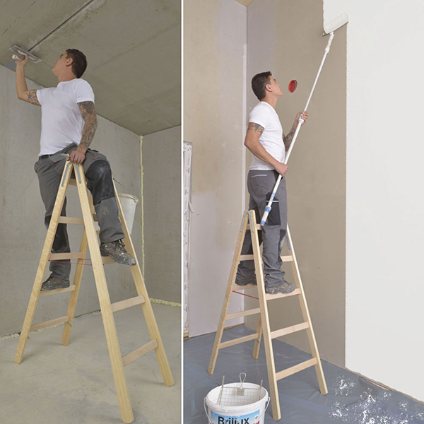 Escabeau bois double d'une hauteur jusqu'à 3.30m.