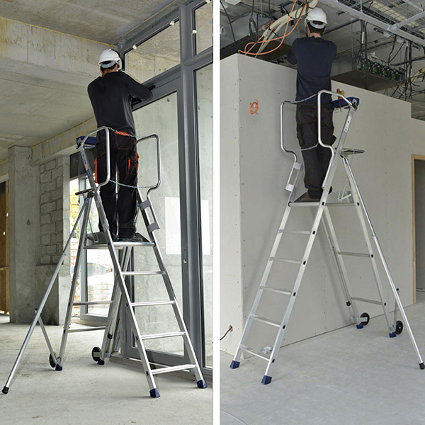 Escabeau PIRL en aluminium destiné à des environnements propres