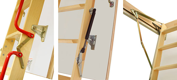 Escalier escamotable bois avec 2 rampes