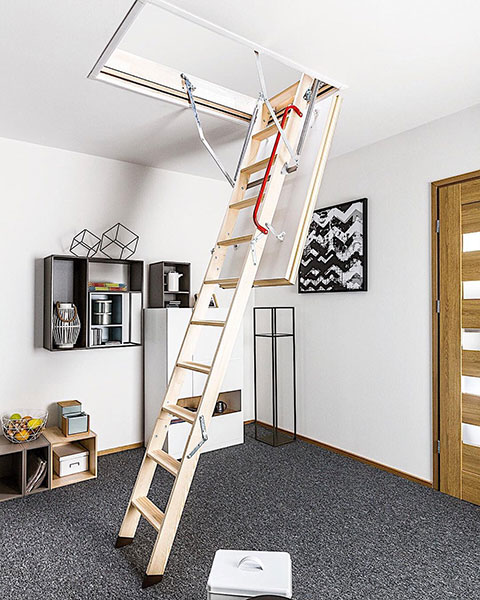 Escalier escamotable avec 1 rampe - Hauteur max. sous plafond 3.05m