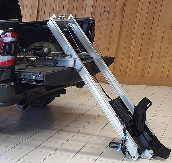 Elektrische Laderampe für Motorrad.