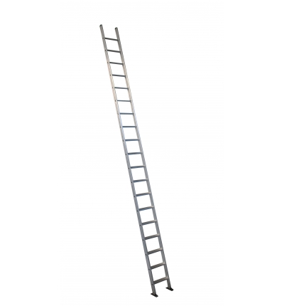 Alu Stufenleiter mit maximaler Zugangshöhe von 6,06m und 45cm Breite.