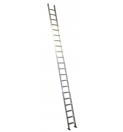 Alu Stufenleiter mit maximaler Zugangshöhe von 6,06m und 45cm Breite.