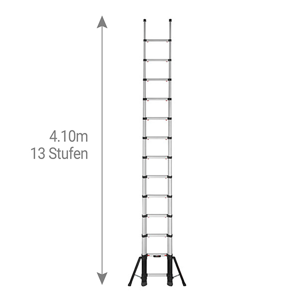 Teleskopleiter mit Ausleger 4,10m - Entspricht der neuen Norm DIN EN 131