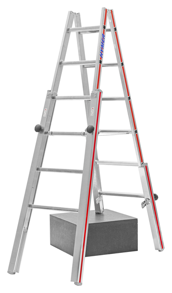 Treppenstehleiter mit 4 verstellbaren Stützen