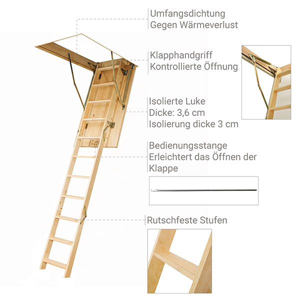 Dachbodenleiter für den Zugang zum Dachstuhl,