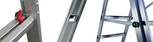 Aluminium Mehrzweckleiter treppengängig mit regulierbaren Füßen