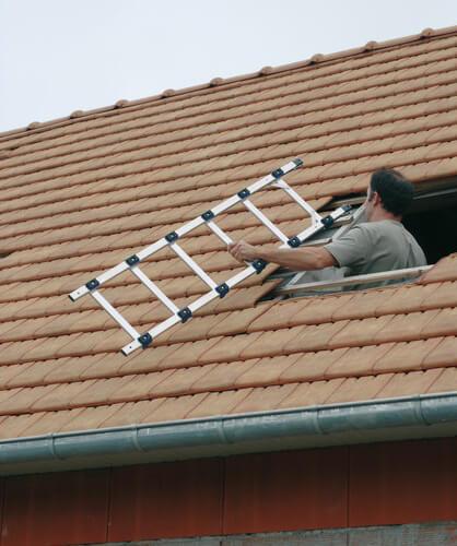 Dachleiter-Set mit firstüberwurfbügel und 5 Leiterelementen ...