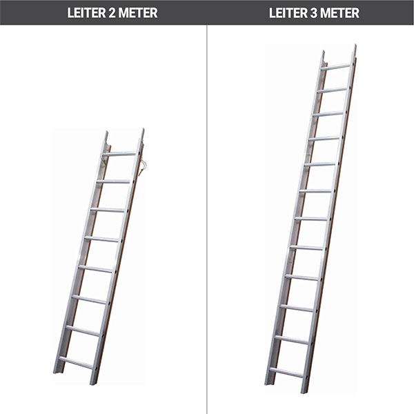 Alu Dachdeckerleiter mit Holzprofilen darunter