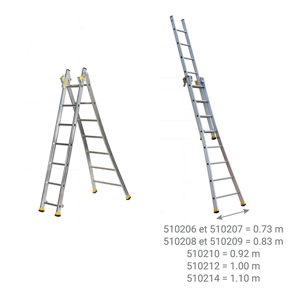 Mehrzweckleiter 2-teilig mit aufgeweiten Basis