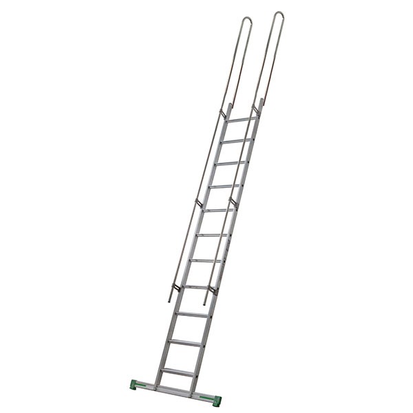 Alu Stufenleiter mit Geländer und Handlauf beidseitig
