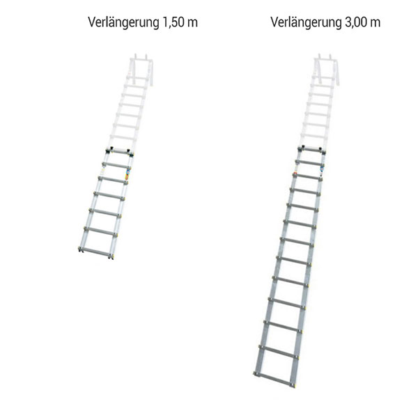 Dachleiter mit integriertem Firstbügel, verlängerbar.