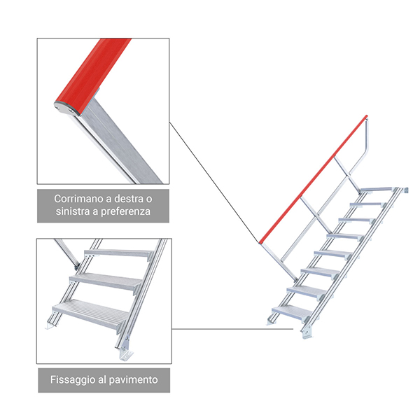 Scala di accesso - Larghezza dei gradini 800mm