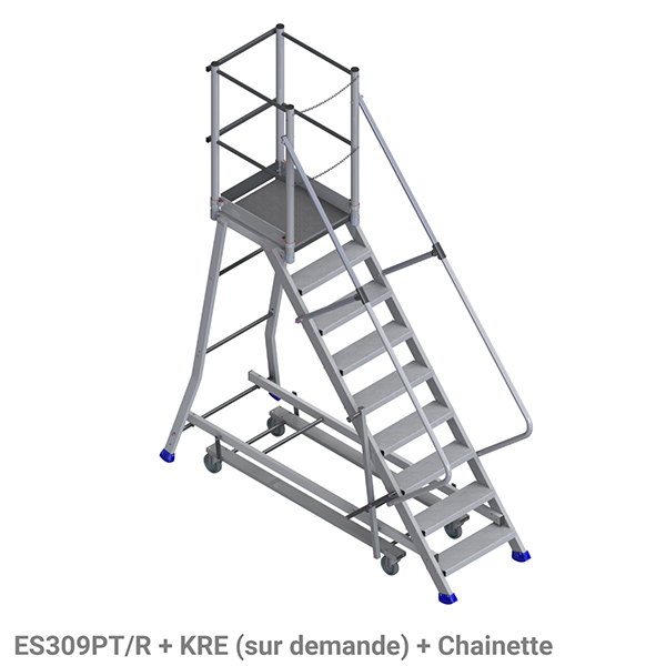 Plateforme roulante ultra maniable avec roues escamotables