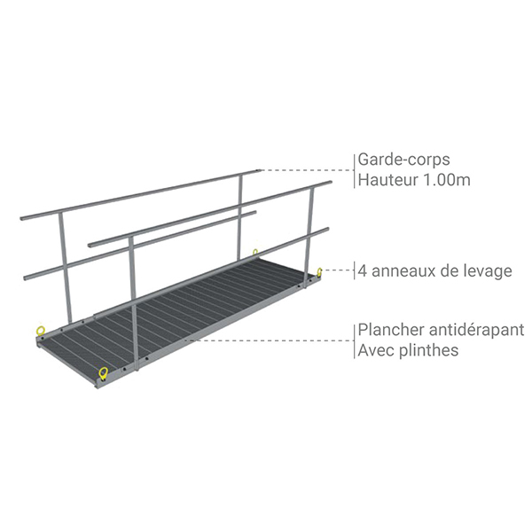 Plateforme de franchissement pour chantier