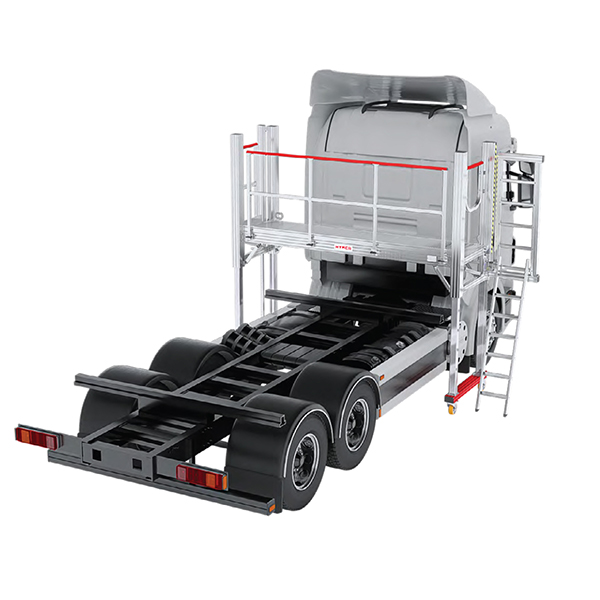 Plateforme d'accès à la cabine et pare-brises de camions