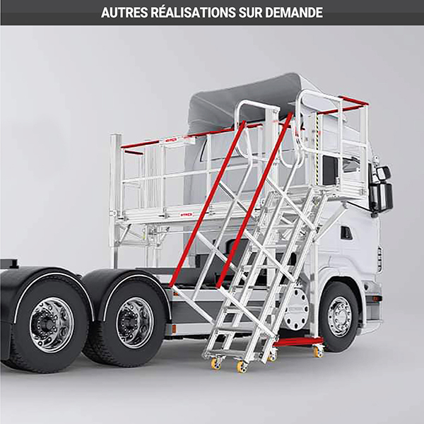 Plateforme d'accès à l'arrière de la cabine du camion