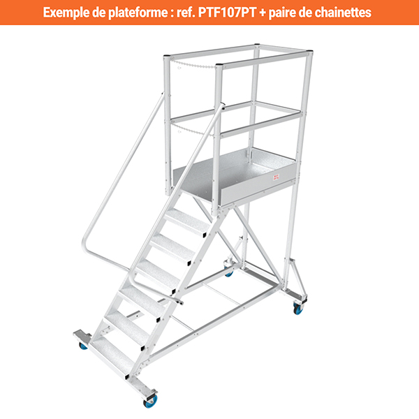 Plateforme roulante aluminium avec protection totale