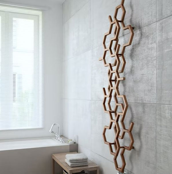 Radiateur design vertical à eau chaude - Noir - Hex