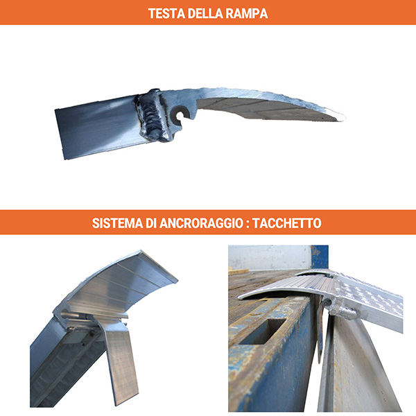 Rampa di carico alluminio larghezza interiore di 440mm