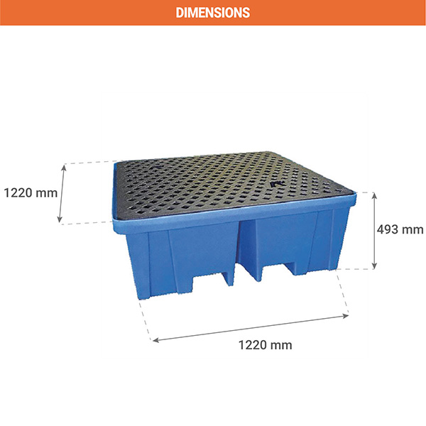 Bac de rétention polyéthylène 1200 et 1250 kg