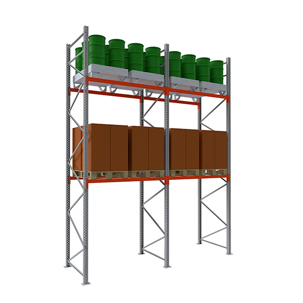 Rack à palettes à 2 niveaux : Hauteur 3500mm - 9000kg max