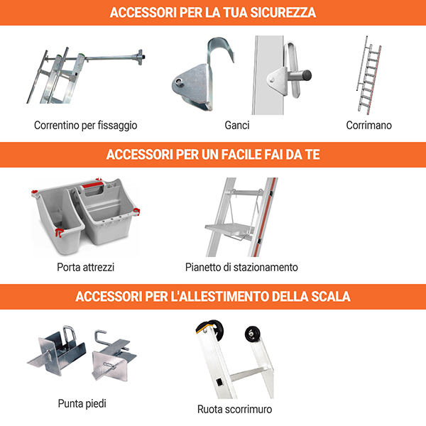 Scala da appoggio in alluminio a pioli al miglior prezzo Fino a 5 metri