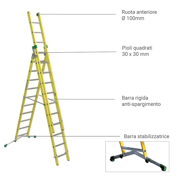 Scala isolante componibile 3 elementi
