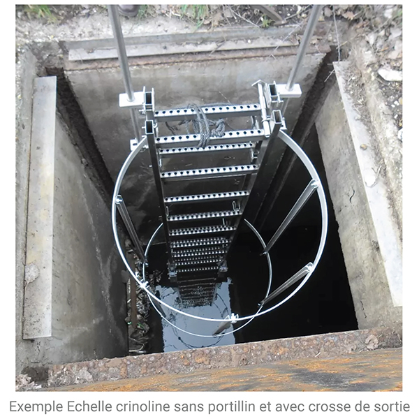 Scala a gabbia in acciaio inox 304 per ambienti umidi