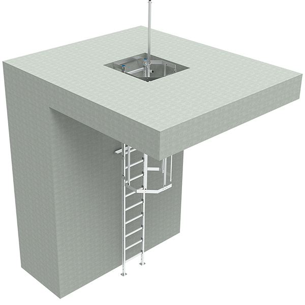 Scala a gabbia per acceso skydome, lucernario...