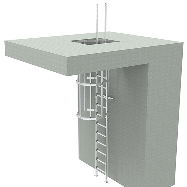 Scala a gabbia per acceso skydome, lucernario...
