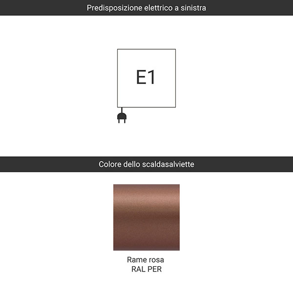 Scalasalviette design colore rosa rame